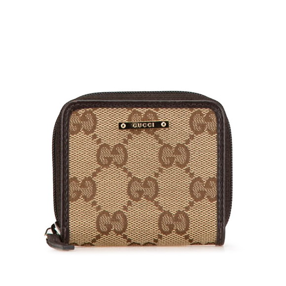 Gucci | Bags | Gucci Gg Canvas Mini Coin Case Wallet Purse Brown Beige ...